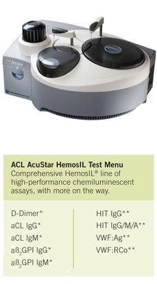 Products & Services >> Hemostasis Diagnostics >> ACL AcuStarTM